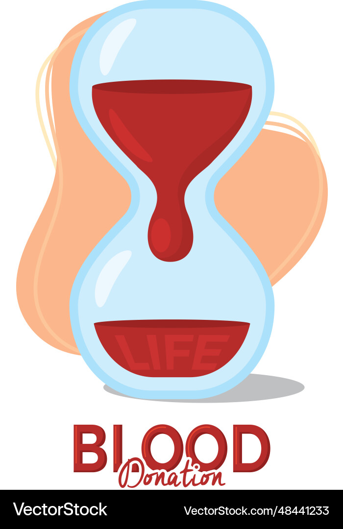 Sandwatch filled with blood measuring time Vector Image