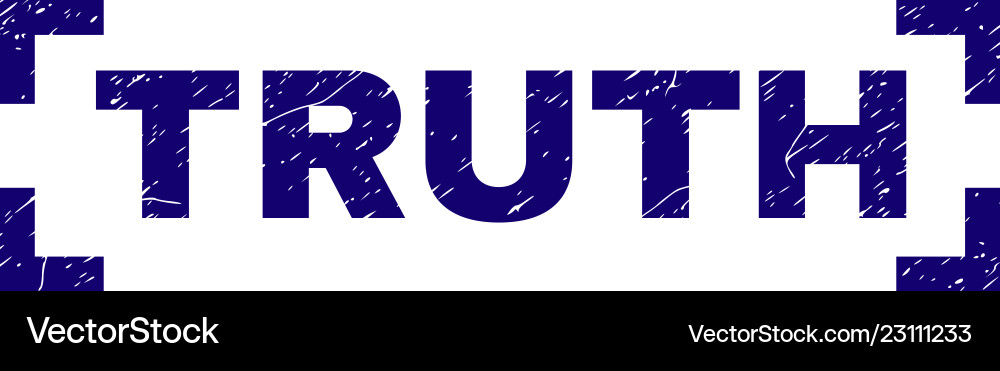 Scratched textured truth stamp seal inside corners