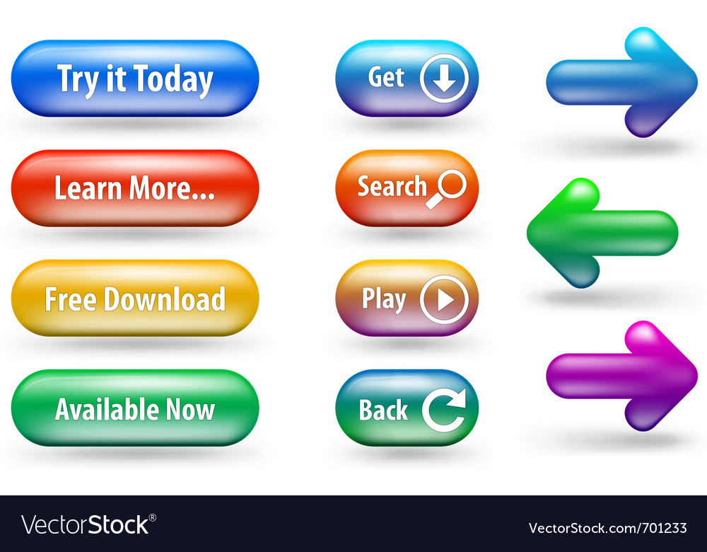 Set glossy button Royalty Free Vector Image - VectorStock