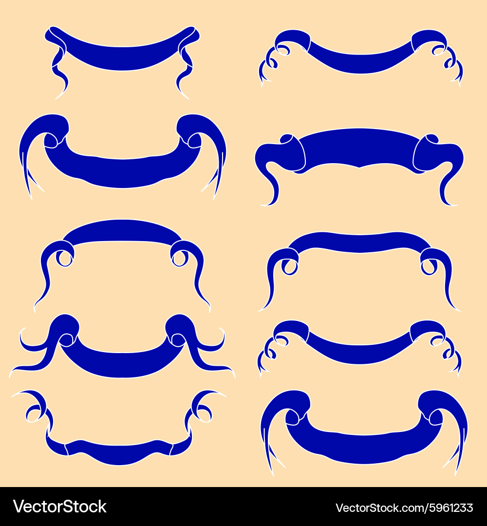 Set of peach ribbons Royalty Free Vector Image