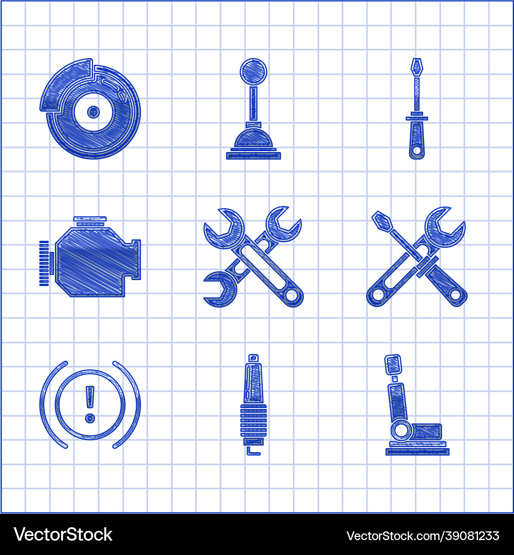 Set wrench car spark plug seat screwdriver Vector Image