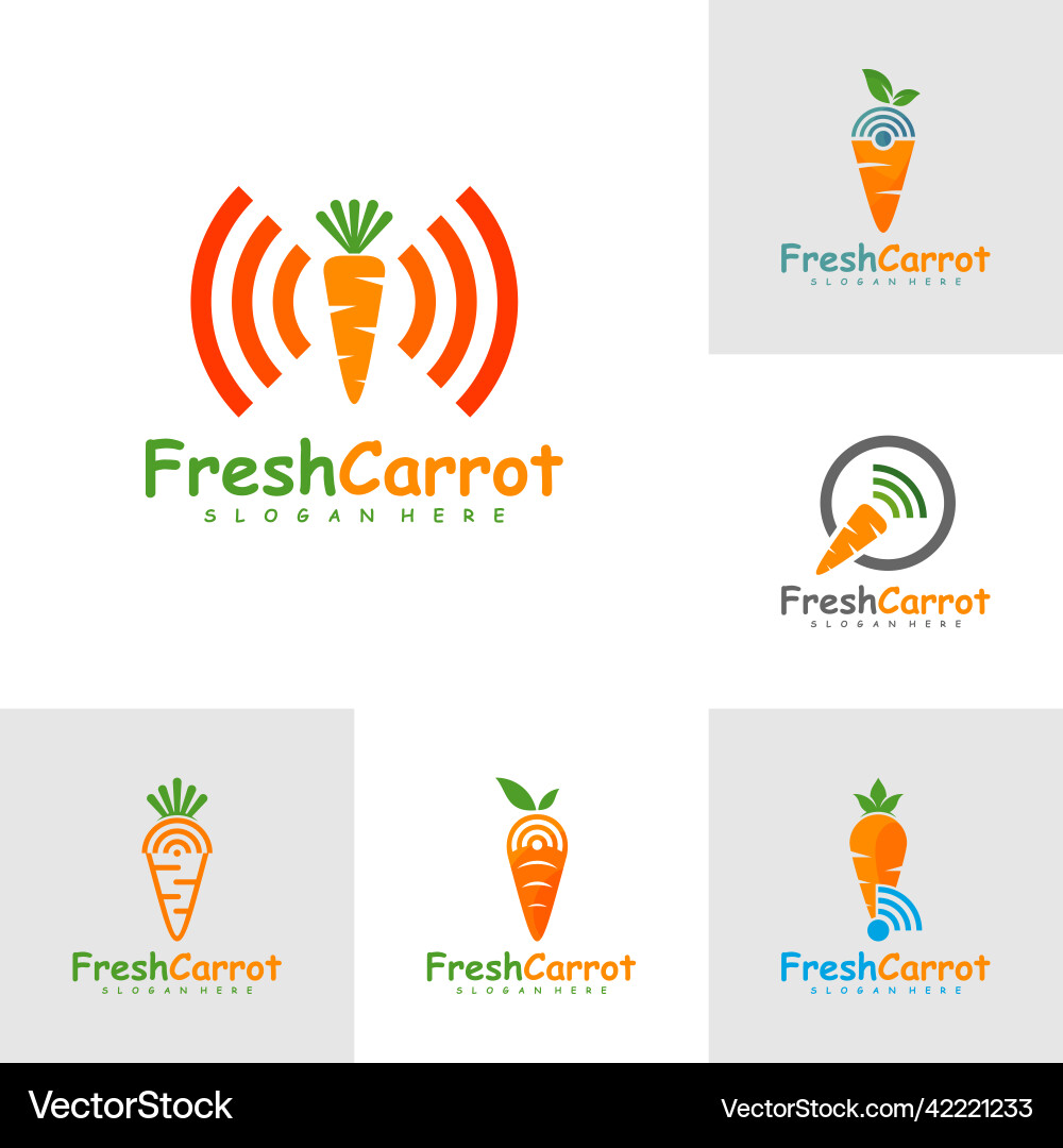 Smart carrot logo design creative carrot logo Vector Image