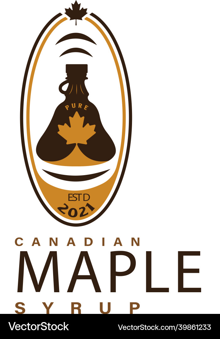 Vintage retro style for maple syrup logo design Vector Image