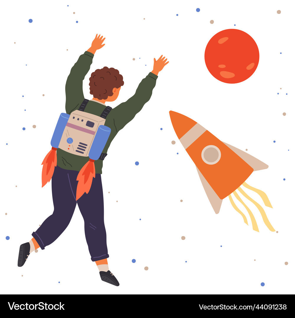 Astronaut travels in intergalactic space man Vector Image
