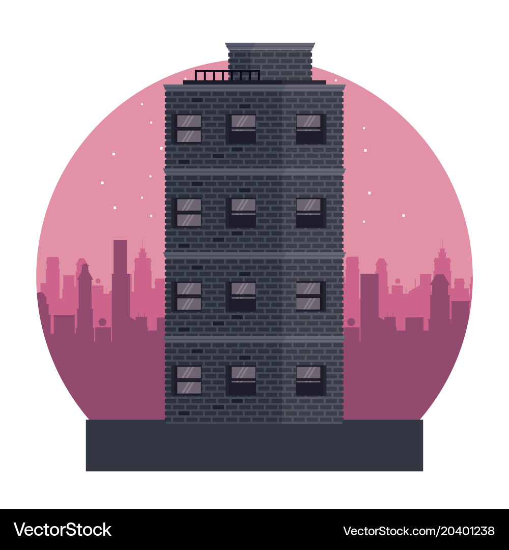 Buildings cityscape at night Royalty Free Vector Image