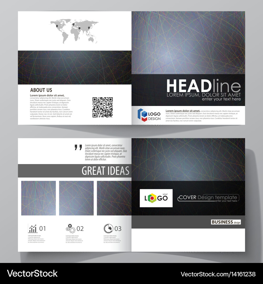 Business templates for square design bi fold Vector Image