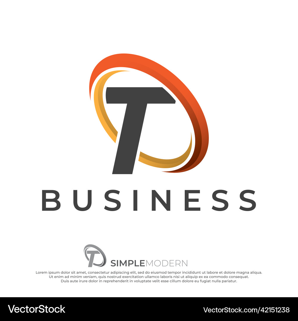 Circle t logo abstract swirl logo design Vector Image