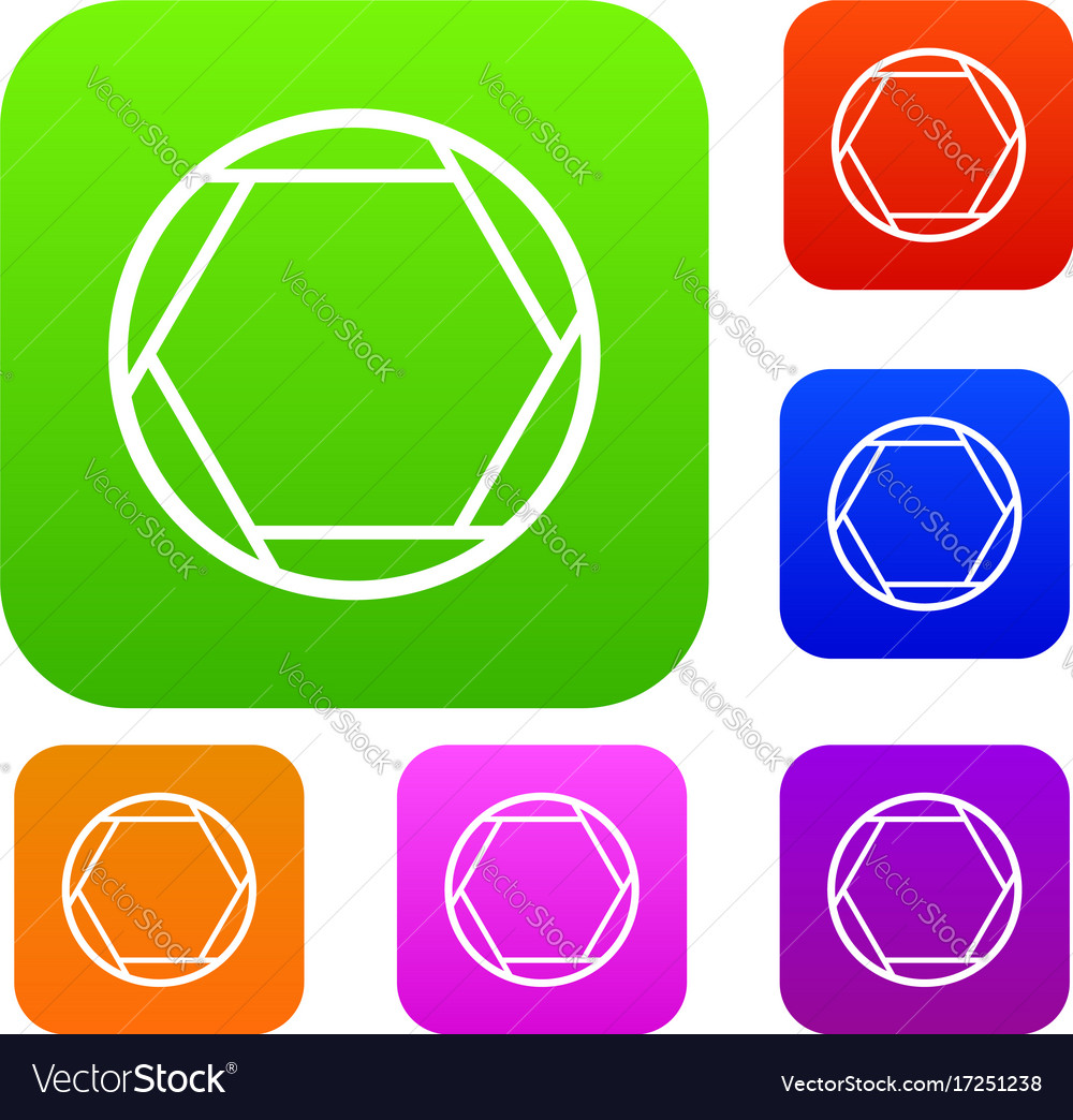 Closed objective set collection Royalty Free Vector Image