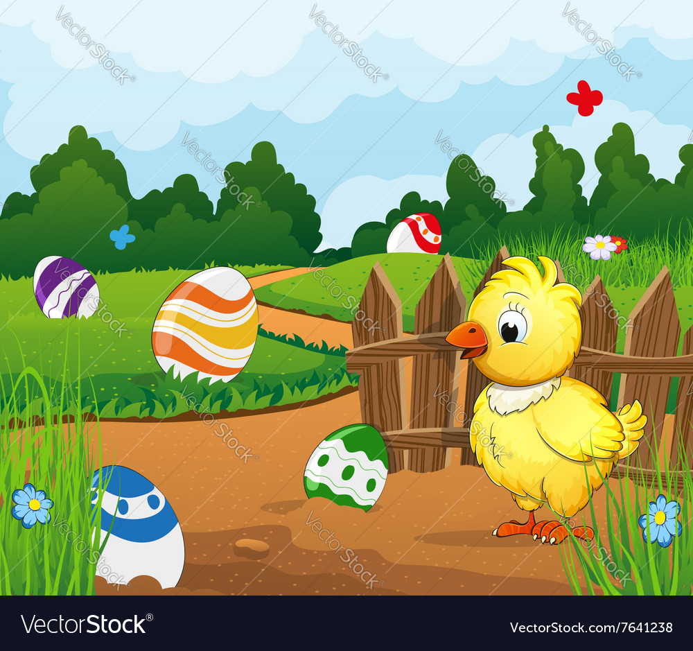 Easter scene background Royalty Free Vector Image