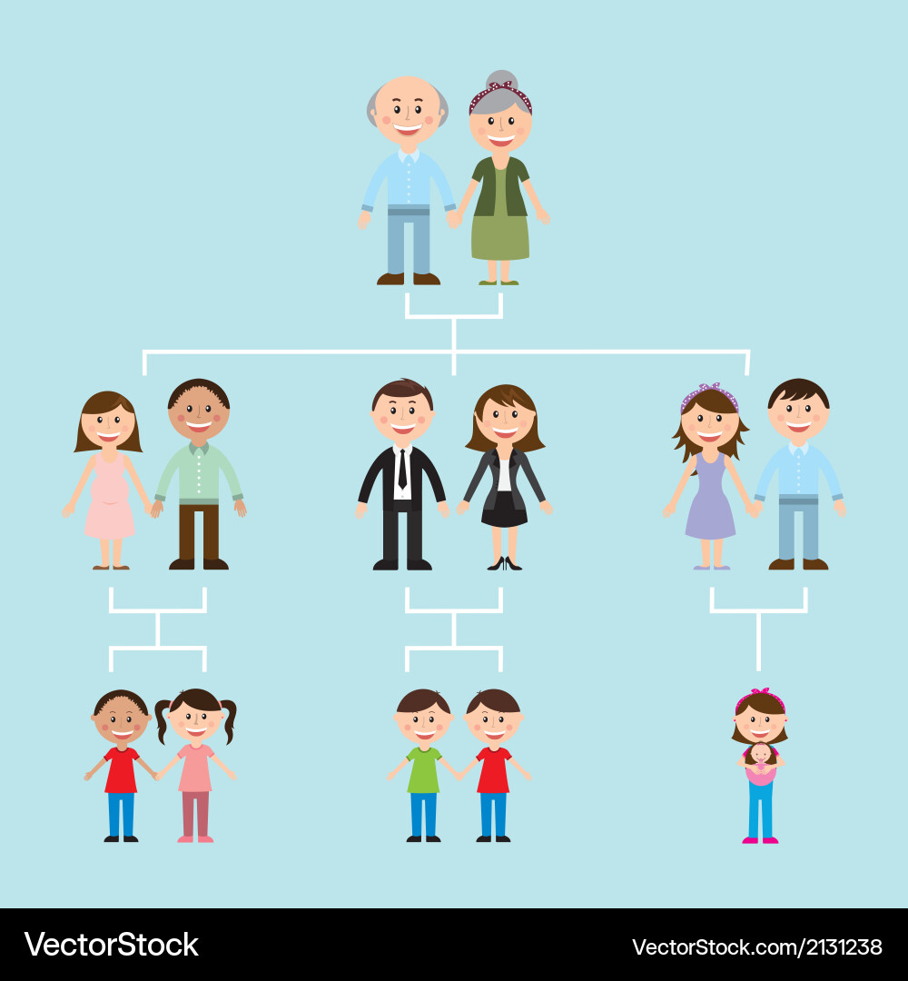 Family design over blue background Royalty Free Vector Image
