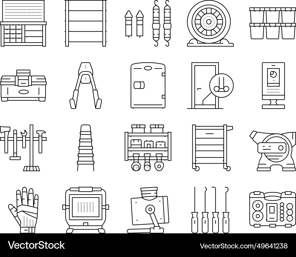 Garage tools service auto repair icons set Vector Image
