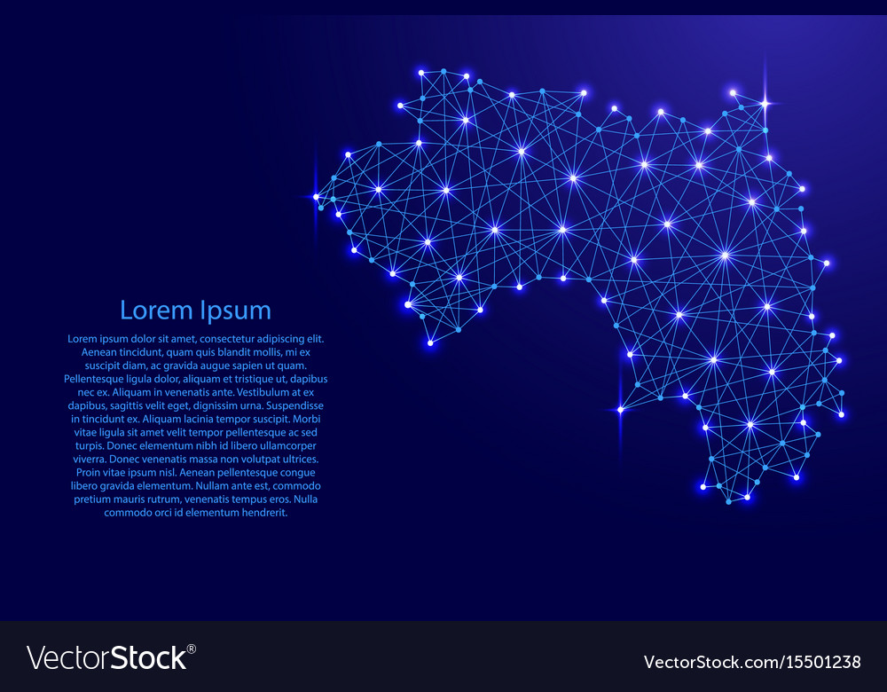 Map of guinea from polygonal blue lines Royalty Free Vector