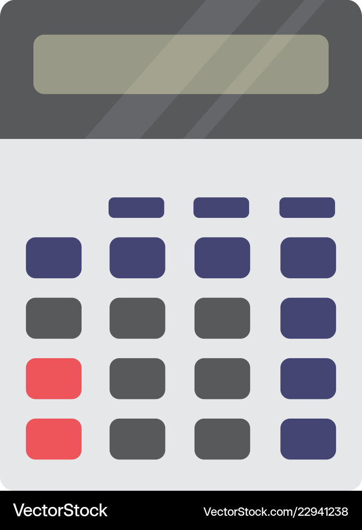 Office calculator on white background for graphic Vector Image