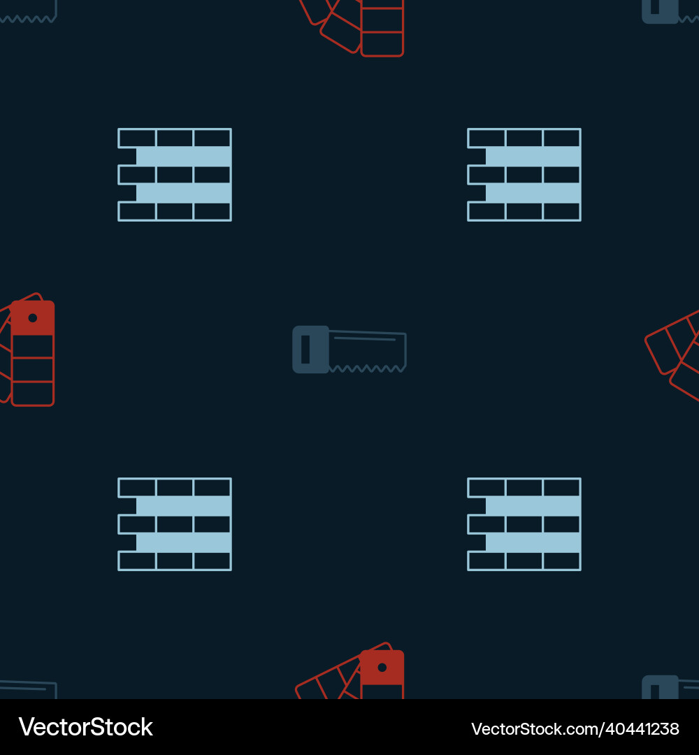 Set color palette guide hand saw and bricks Vector Image