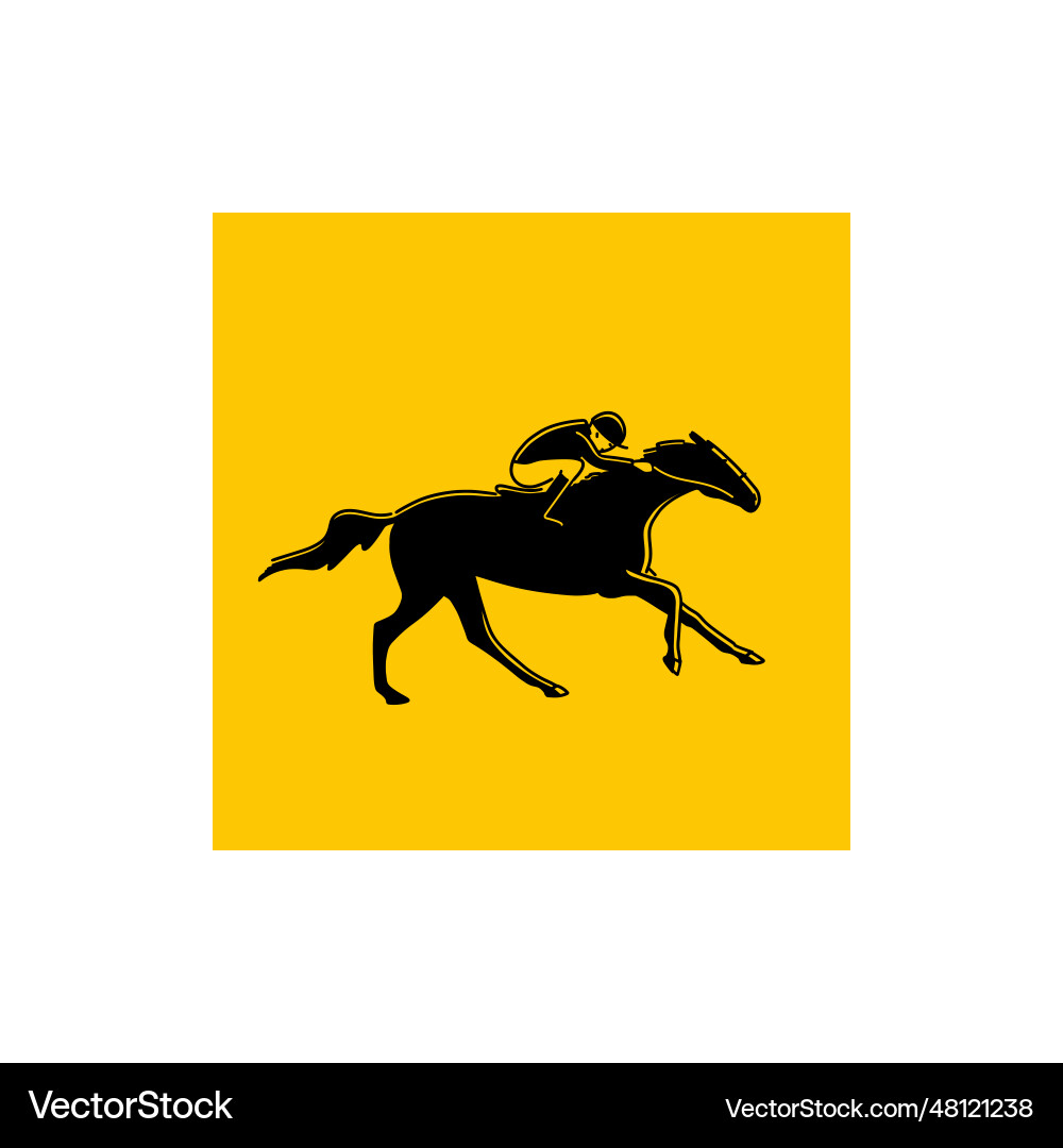 Simple horse racing logo concept Royalty Free Vector Image