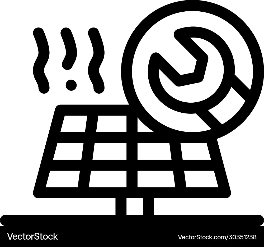 Solar repair icon outline Royalty Free Vector Image