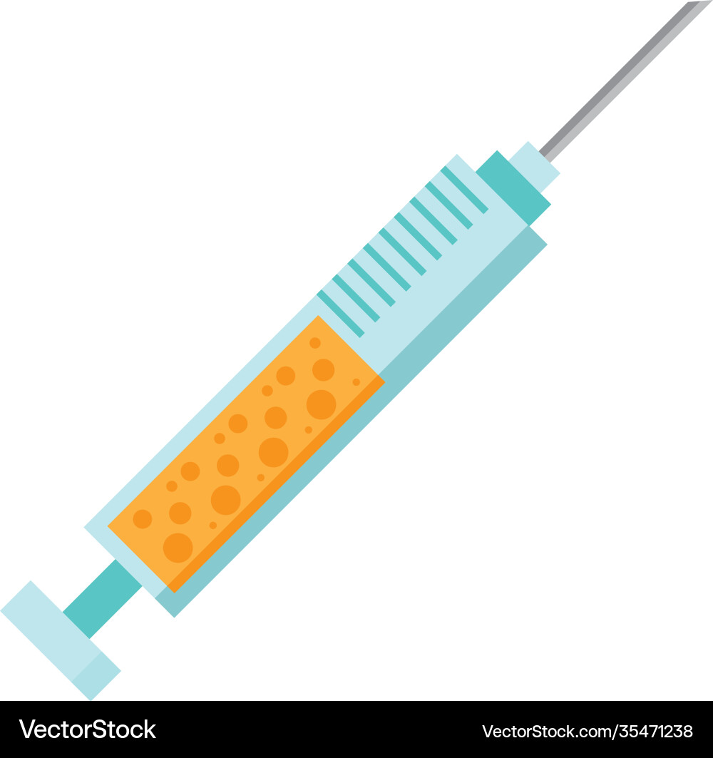 Vaccine syringe injection isolated icon Royalty Free Vector