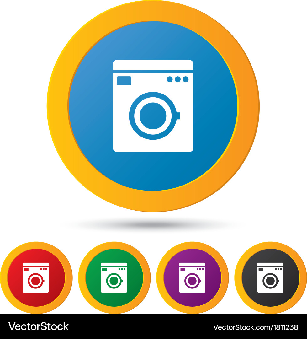 Washing machine icons wash symbol Royalty Free Vector Image