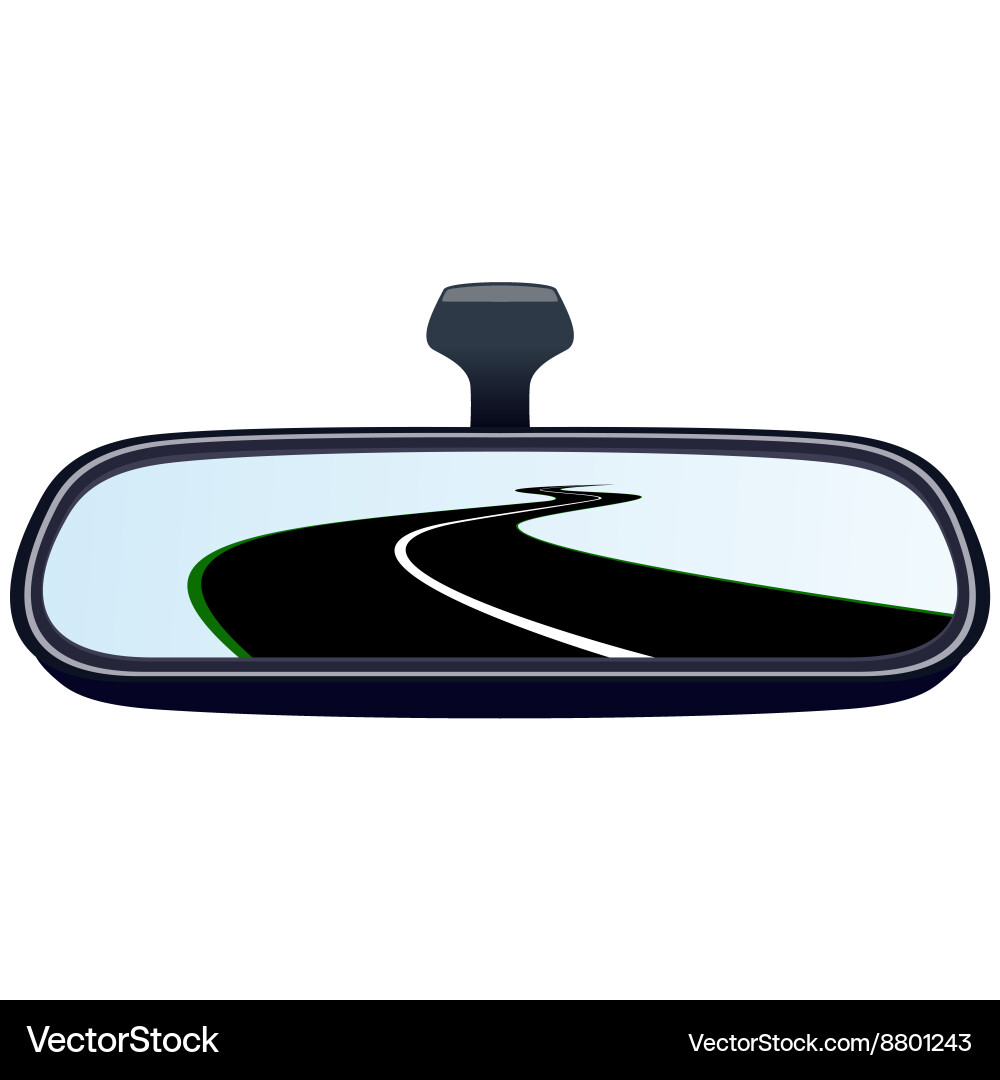 Car mirror and the road-3 Royalty Free Vector Image