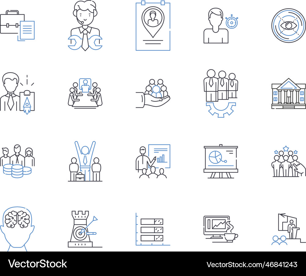 Directors guild line icons collection Royalty Free Vector