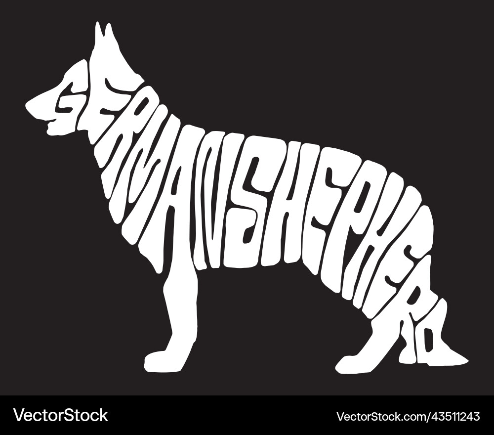 Dog art print german shepherd typography Vector Image