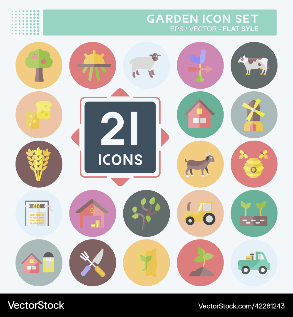 Garden icon set suitable for education symbol Vector Image