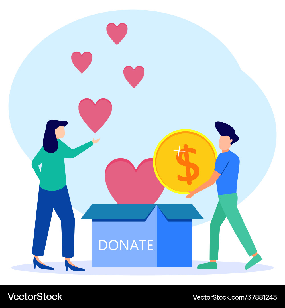 Graphic cartoon character donation Royalty Free Vector Image
