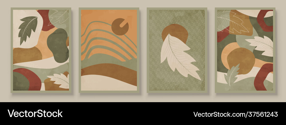 Green abstract botanical organic art Royalty Free Vector