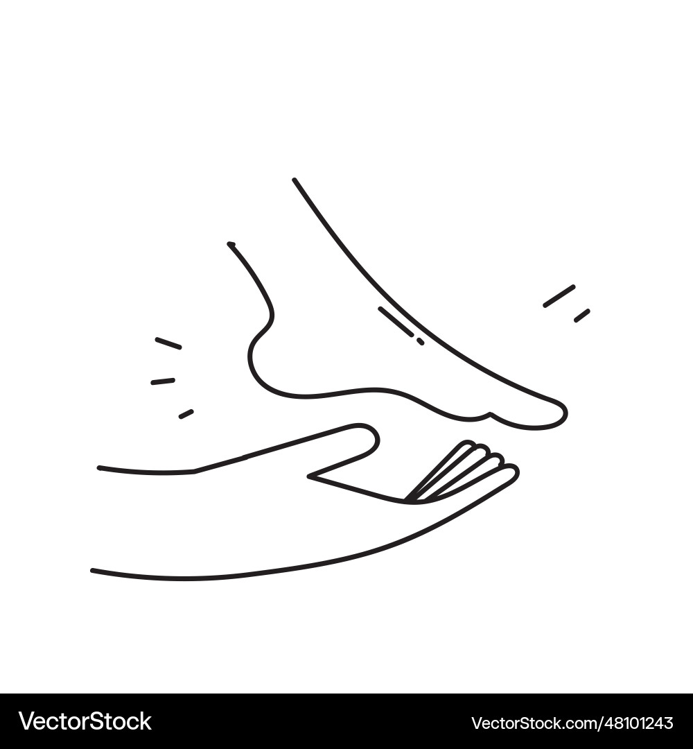 Hand drawn doodle foot care isolated Royalty Free Vector