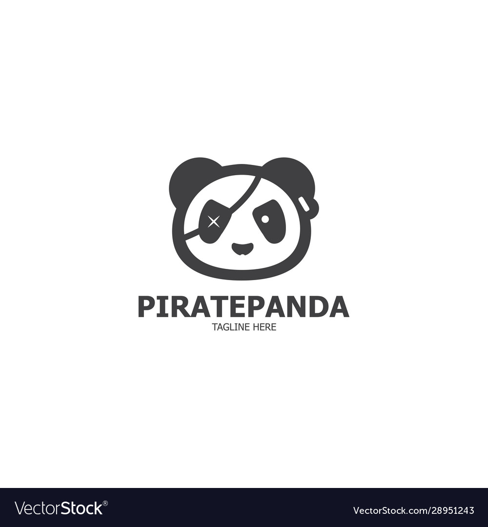 Logo template pirate panda Royalty Free Vector Image