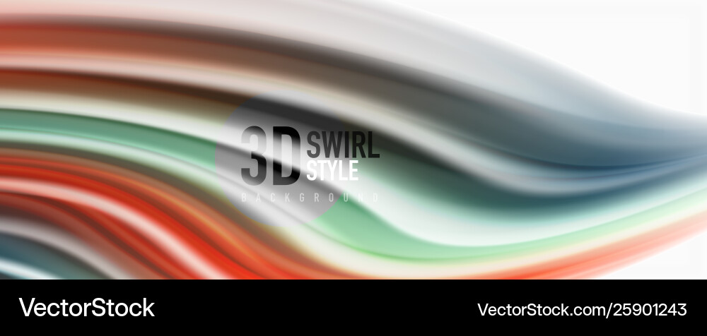 Modern liquid color flow on white - colorful Vector Image