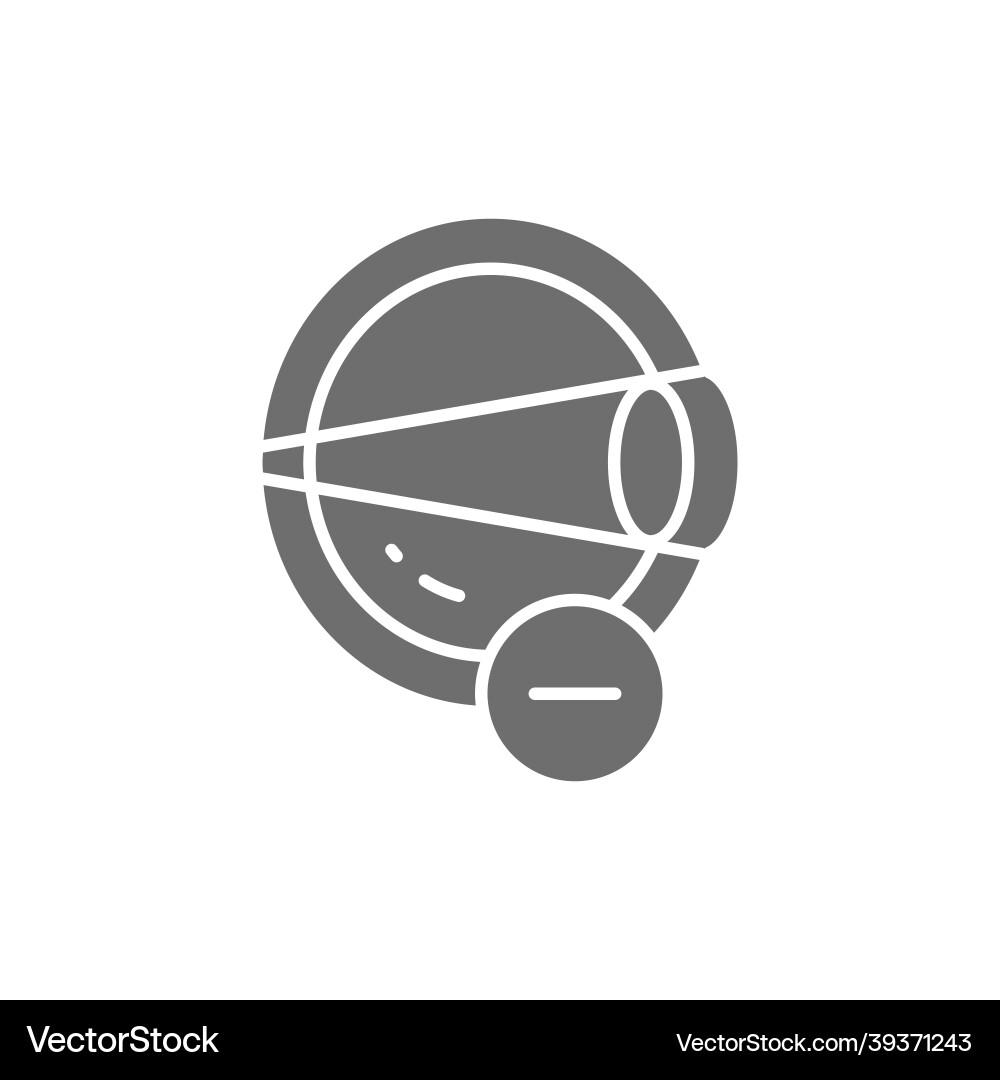 Myopia eye disease astigmatism grey icon Vector Image