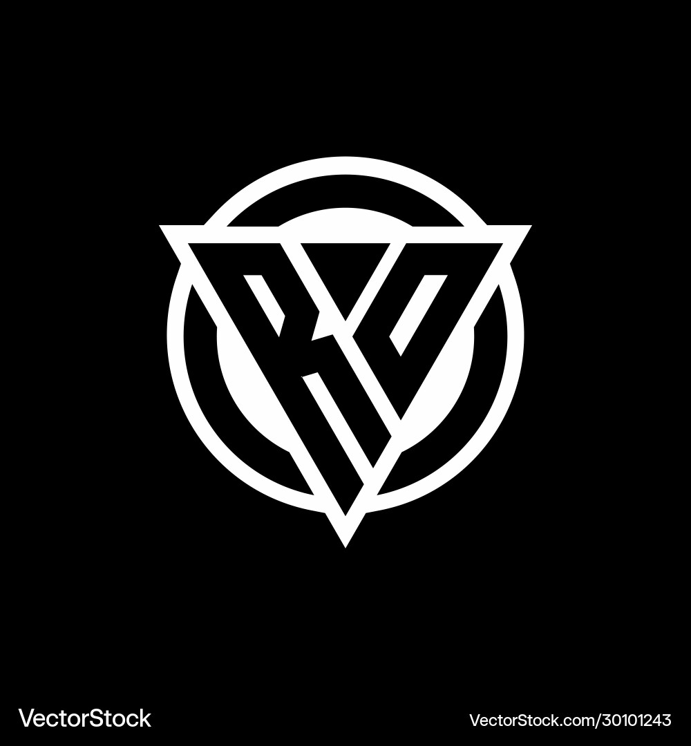 Ro logo with negative space triangle shape Vector Image