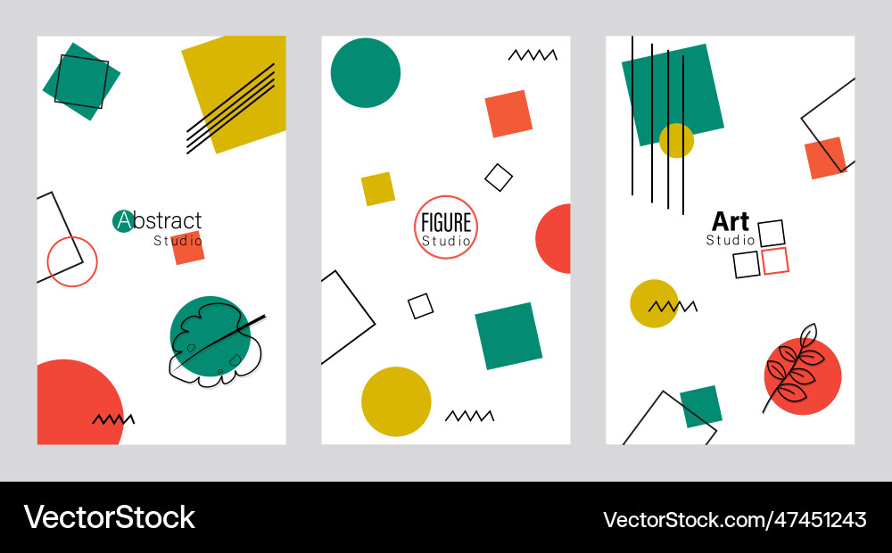 Set of banners with geometric figures Royalty Free Vector