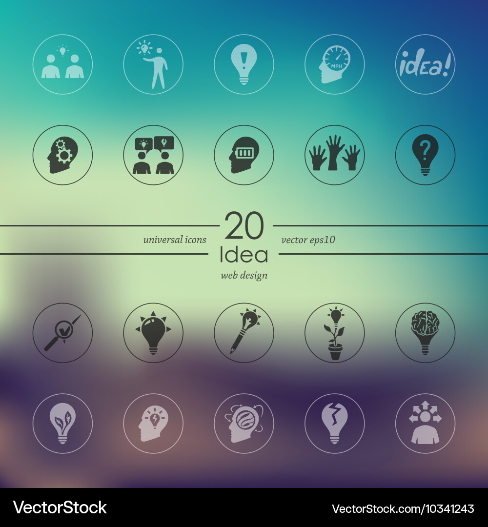 Set of idea icons Royalty Free Vector Image - VectorStock