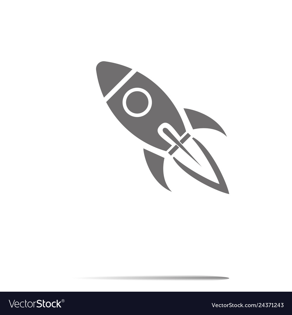 Start up symbol space rocket ship sky on white Vector Image