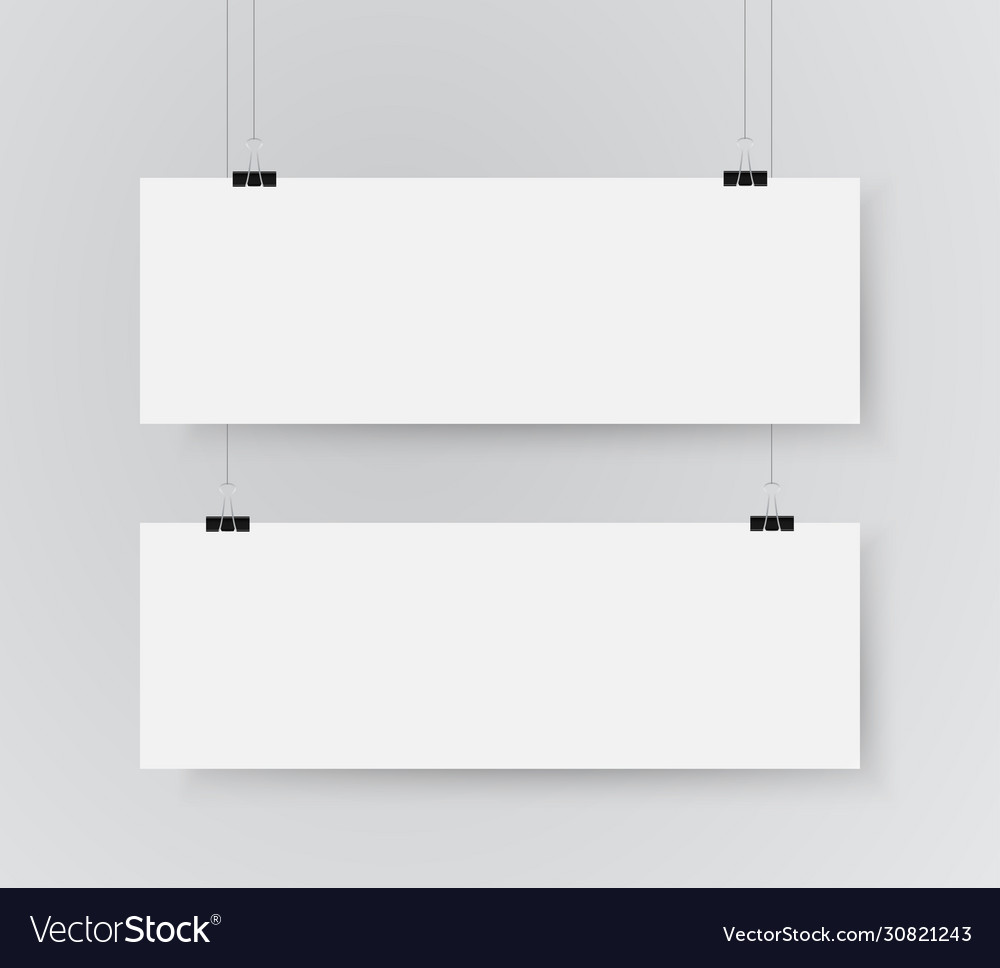 Two horizontal rectangle format paper sheet Vector Image
