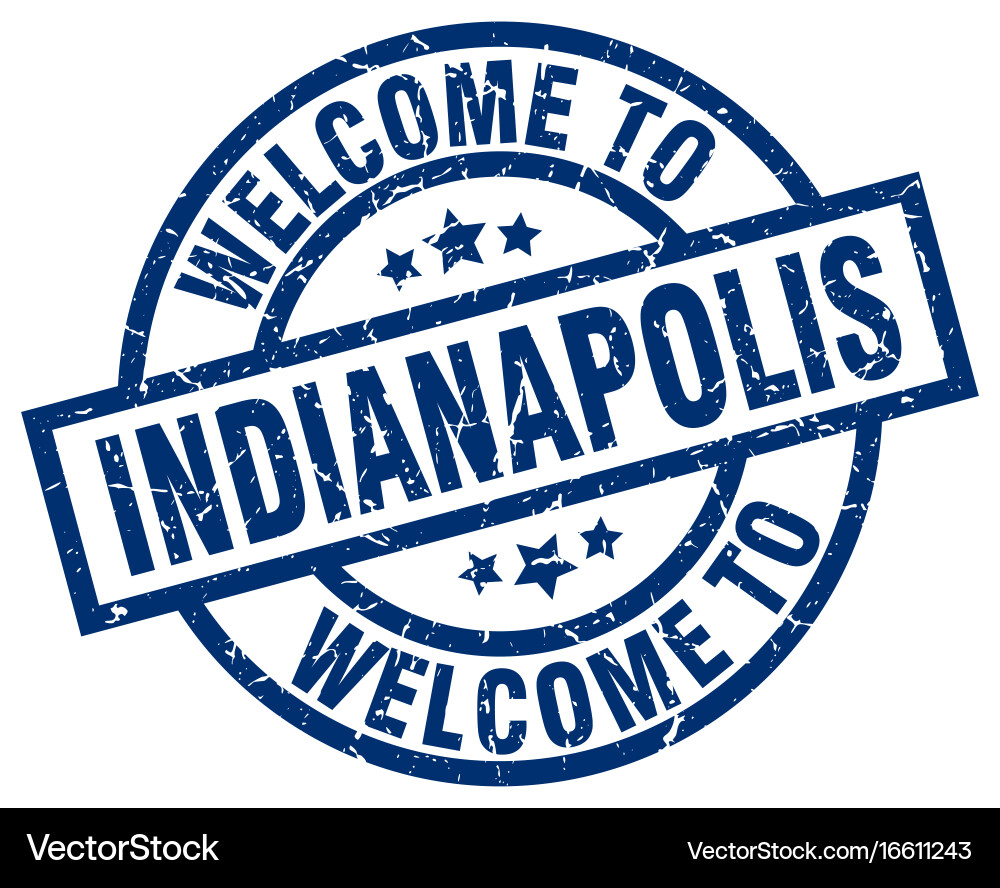 Welcome to indianapolis blue stamp Royalty Free Vector Image