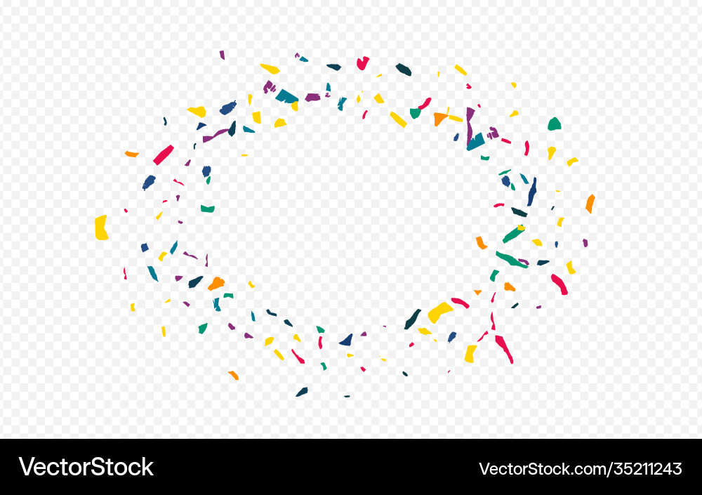 Yellow confetti decoration transparent Royalty Free Vector