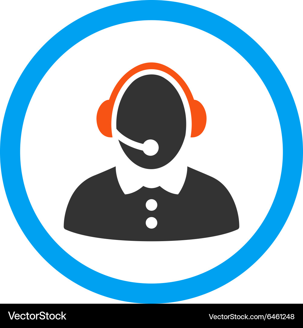 Call center woman rounded icon Royalty Free Vector Image