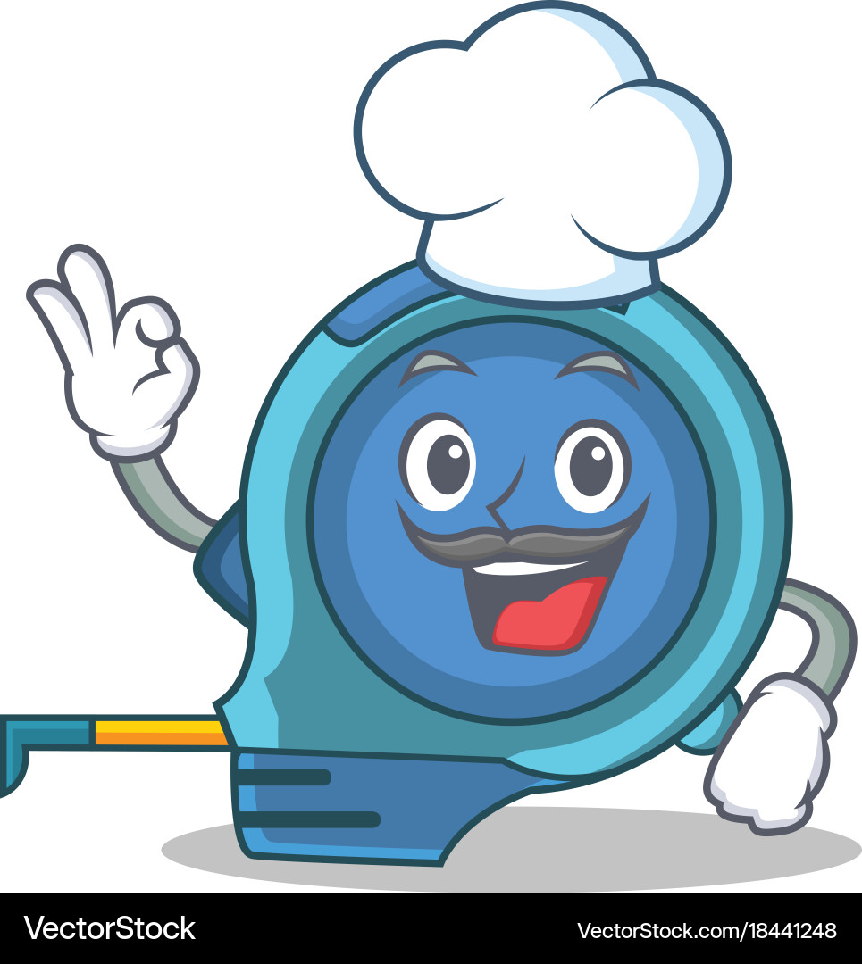 Chef tape measure character cartoon Royalty Free Vector