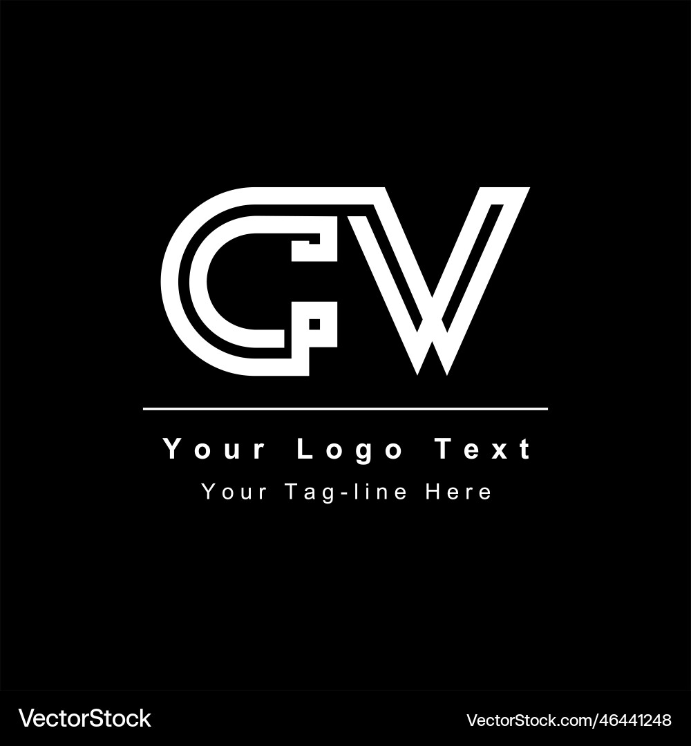 Elegant icon cv or vc design logo Royalty Free Vector Image