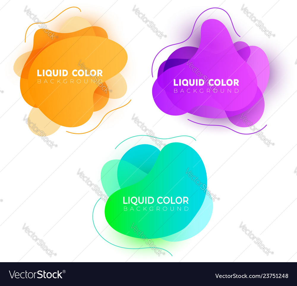 Fluid gradient shapes composition set Royalty Free Vector