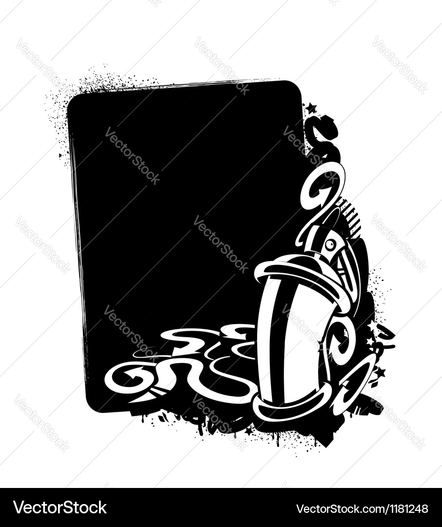 Graffiti image of can with arrows Royalty Free Vector Image