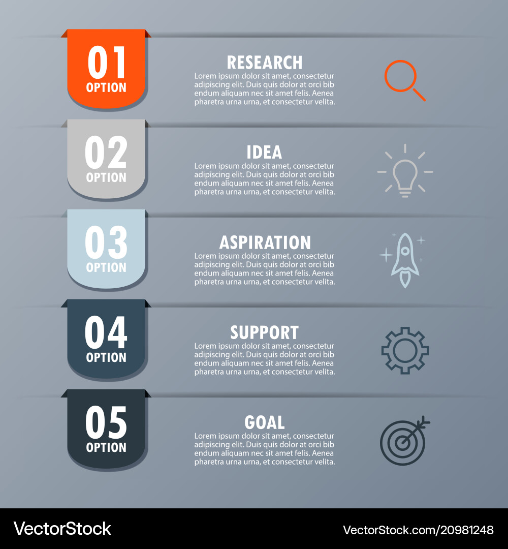 Infographic elements in modern fashion with 5 step