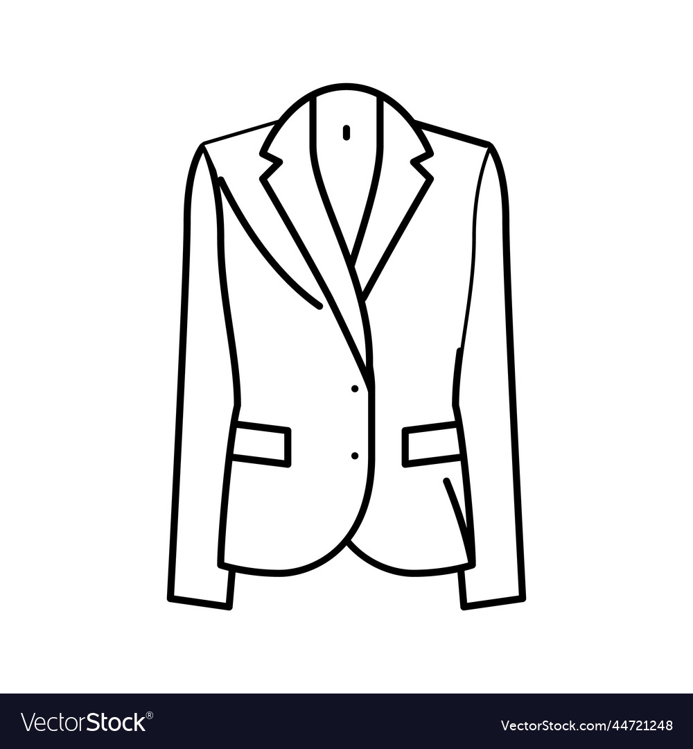 Linen Jacket Outerwear Female Line Icon Royalty Free Vector