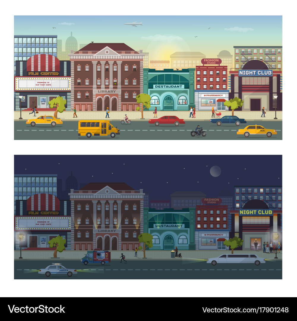 Modern urban architecture building cityscape Vector Image