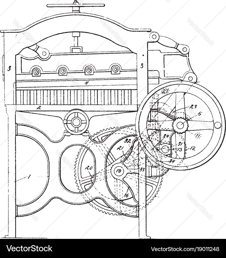 Paper cutting machines vintage Royalty Free Vector Image