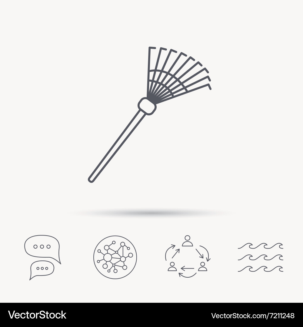 Rake icon gardening equipment sign Royalty Free Vector Image