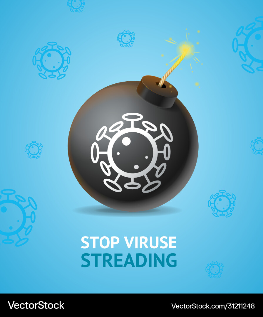 Realistic detailed 3d stop virus concept ad poster